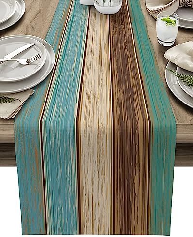 Amazon.com: Table Runner 13x36 Inches Long Ombre Turquoise Teal Blue ...