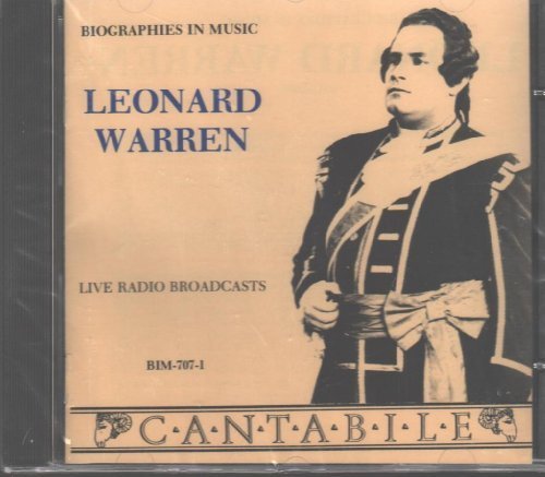 Leonard Warren: Live Radio Broadcasts by Leonard Warren (1992-12-21 ...