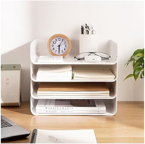 4 Tier Stackable Filing Trays, Letter Tray Organiser Desk Tidy File ...