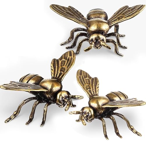 Amazon.com: MHYGKTXRA 3pcs Gold Bee Figurines - Brass Animal Insects ...