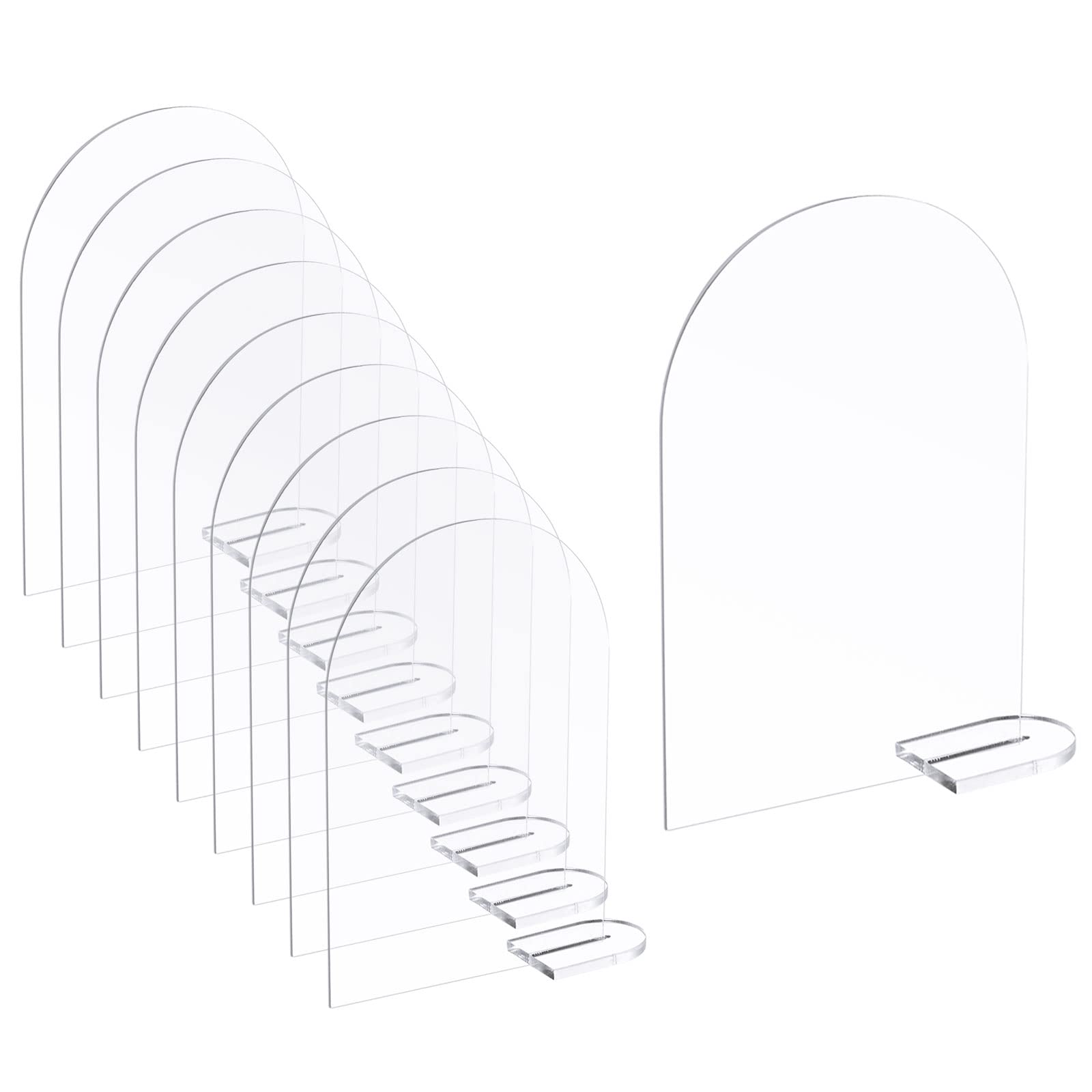 Amazon.com: uxcell 30pcs Clear Arch Acrylic Sign with Stand, Acrylic ...