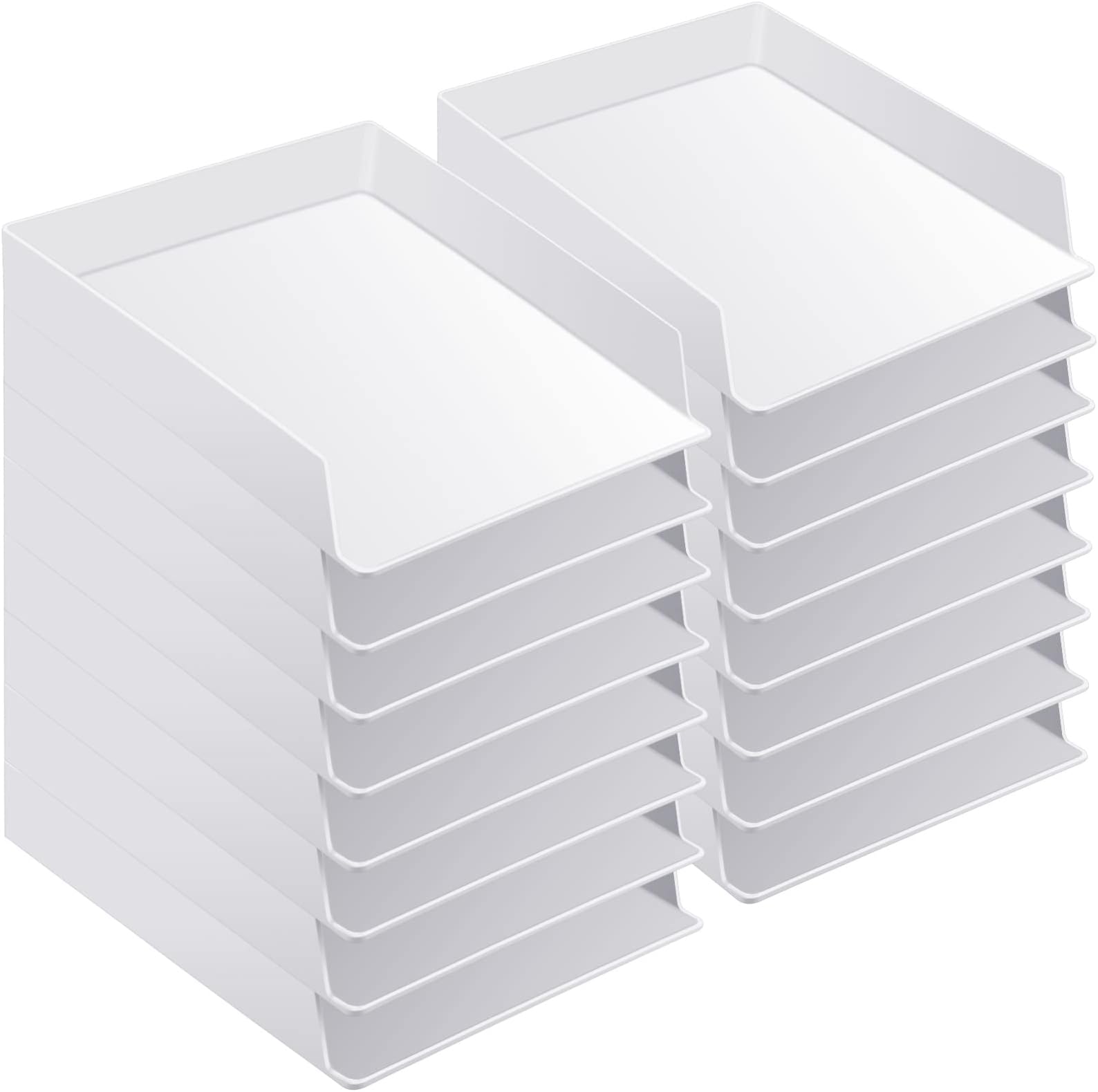Amazon.com: Leelosp 4 Pcs File Organizer for Desk White Letter Tray ...