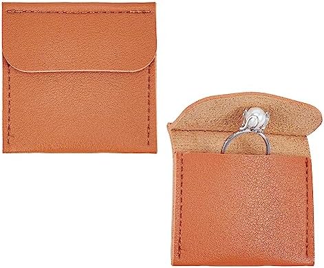 PH PandaHall Leather Ring Pouch, 2pcs Wedding Ring Case Engagement Ring ...