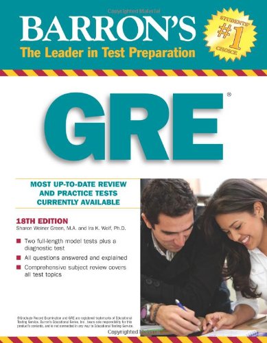 GRE, 18th Ed. Book (Barron's GRE) (Barron's: The Leader in Test ...