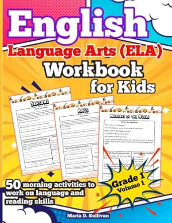 Amazon.com: English Language Arts (ELA) Workbook for Kids Grade 1. 50 ...