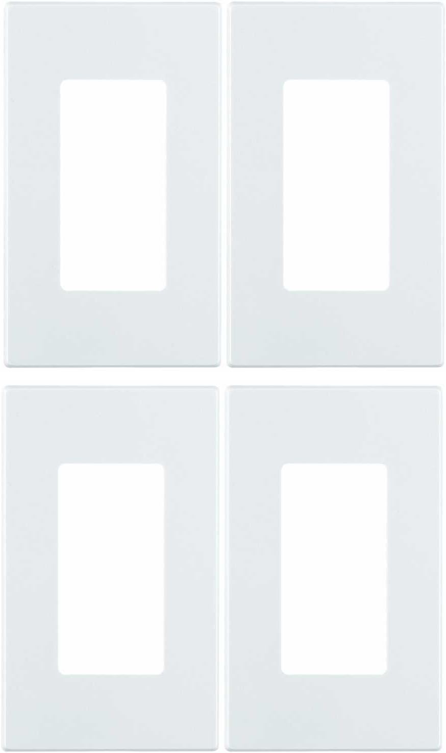 Leviton 80301-SW 1-Gang Decora Plus Wallplate Screwless Snap-On Mount ...