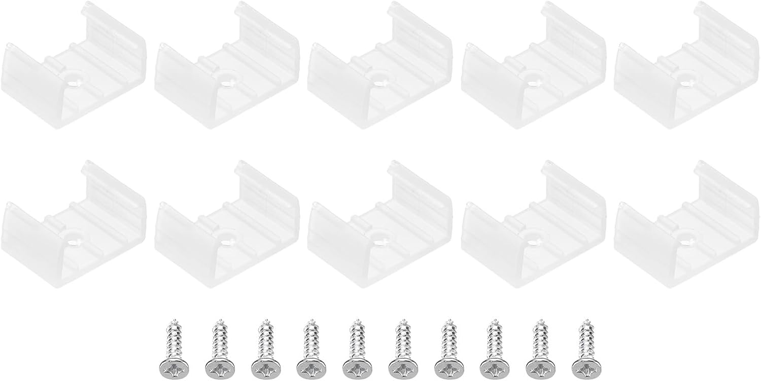 PATIKIL LED Strip Light Clips, 100 Pack Mounting Bracket Fixing Clips ...