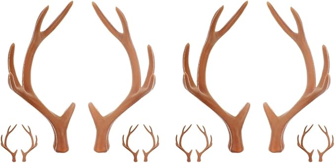 Amazon.com: LOGOFUN 6 Pairs of Simulated Deer Antlers DIY Plastic Deer ...