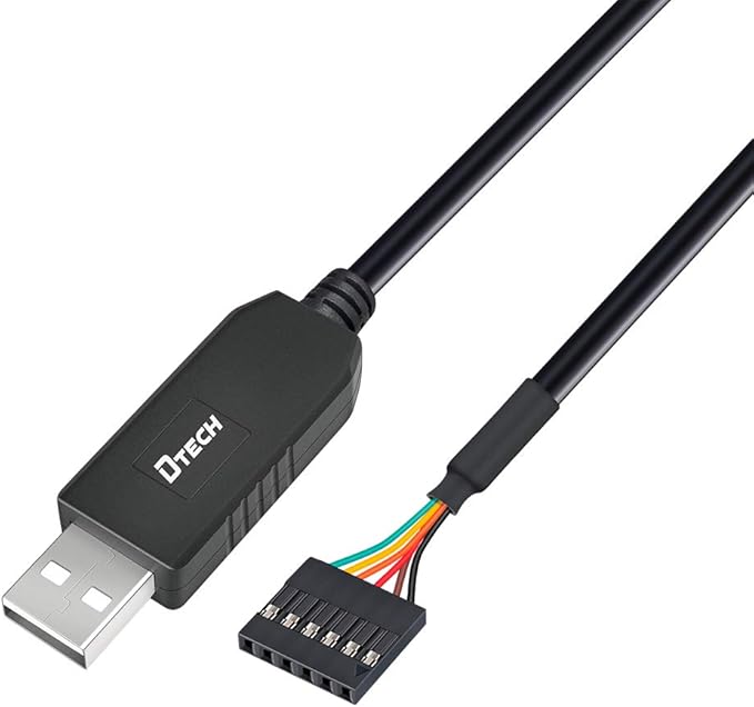 DTECH 6ft 3.3V FTDI USB to TTL Serial Adapter Debug Cable 6 Pin 0.1 ...