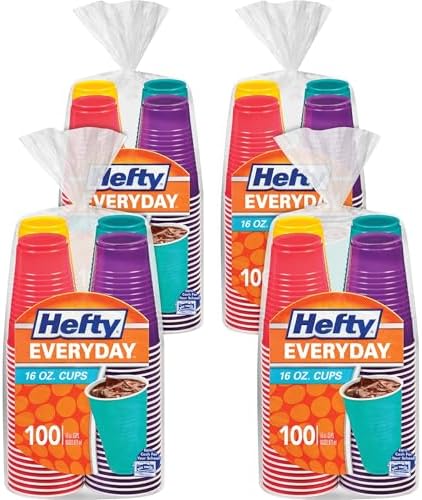 Amazon.com: Hefty Party On Disposable Plastic Cups, Assorted, 16 Ounce ...