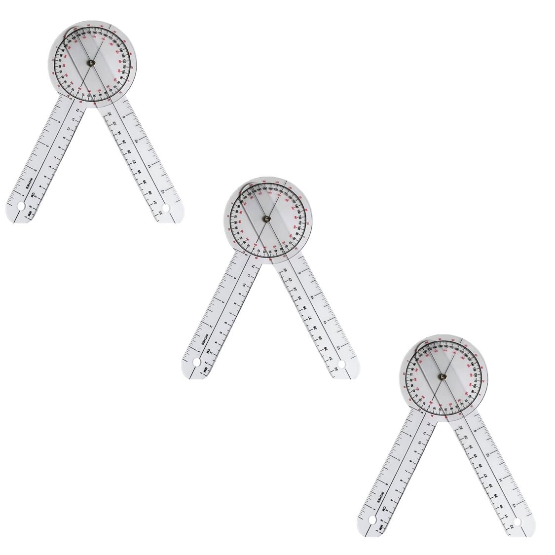 Bravezi 3 Pc.-8" Transparent Goniometer,Plastic Goniometer 360 Degree ...