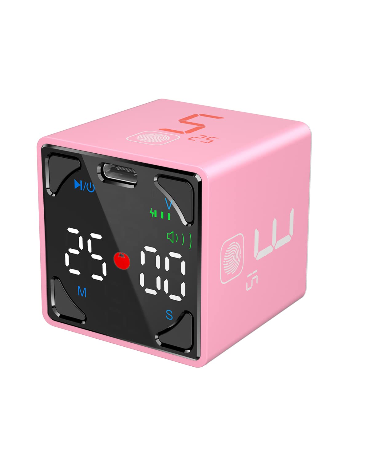 Amazon｜【TickTime Cube-転がして、カウントダウンがスタート！】ポモドーロ タイマー 両面LEDパネル タップ操作 キッチンタイマー 3段音量調整/静音モード/振動モード ...