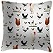 Chicken Fabric - Martin Wiscombe - Retro Art Print Cushion : Amazon.co ...