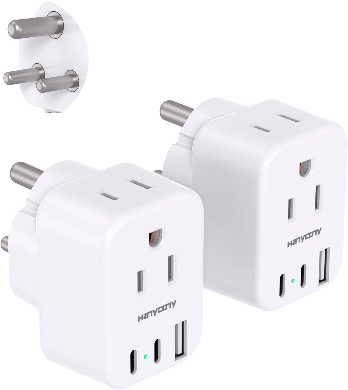 Amazon.com: US to India Plug Adapter, Type D Plug Adapter with 2 ...