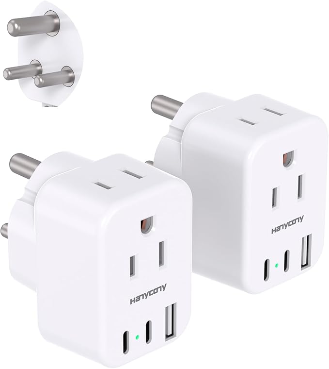 Amazon.com: US to India Plug Adapter, HANYCONY Type D Plug Adapter with ...