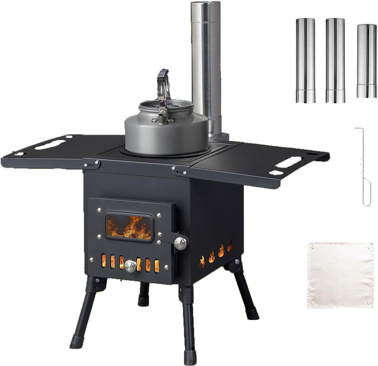 Amazon.com: UNDUSLUY Outdoor Portable Wood Burning Stove, Heating ...