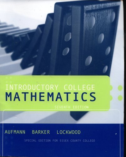 Introductory College Mathematics 7 Th Ed Custom: AUFMANN: 9780618802593 ...