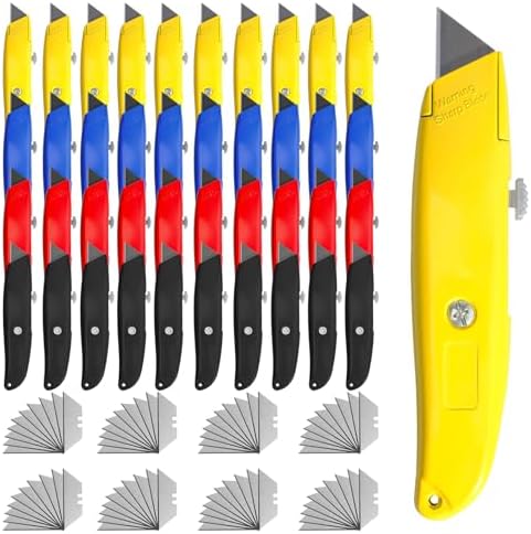 40 Pcs Box Cutters Retractable Box Cutter with 80 Extra Blades 4 Colors ...