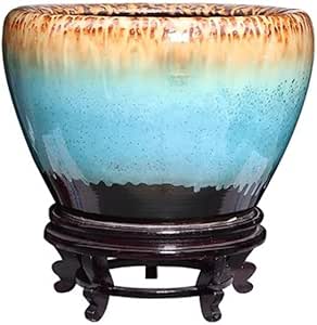 Amazon.co.jp: Transparent Bubble Flower Pot Ceramic Kiln Glazed ...