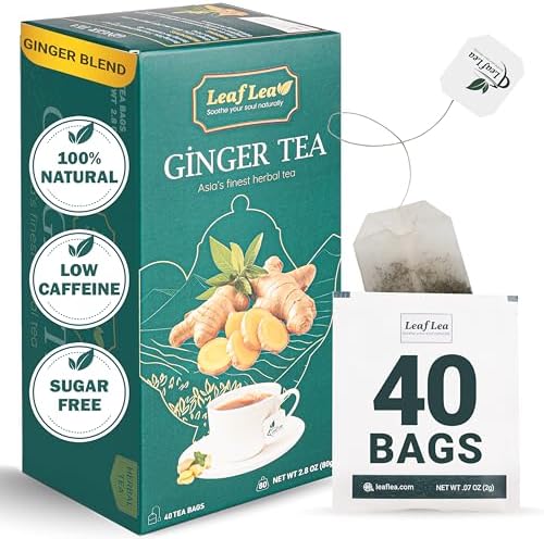 Amazon.com : LeafLea Ginger Green Tea Bags Blend, Green Tea with Ginger ...
