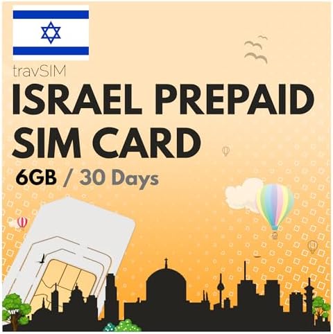 Amazon.com: travSIM Israel SIM Card Prepaid | 6GB Mobile Data at 4G/5G ...