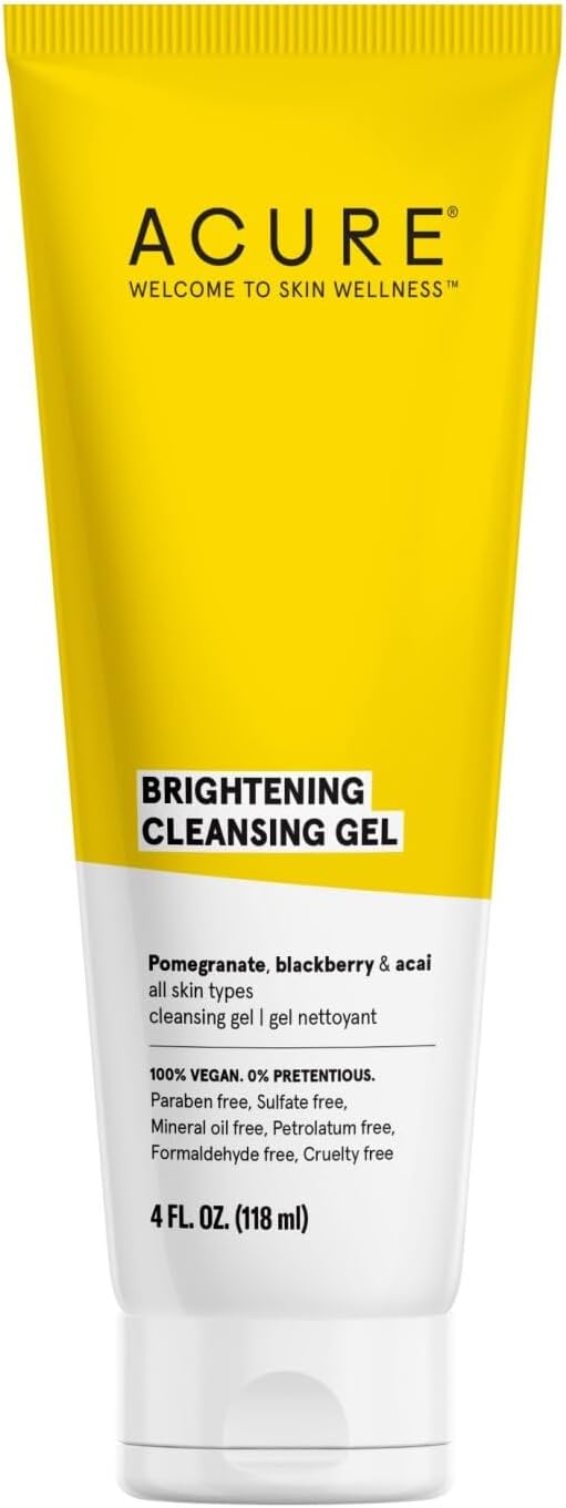 Amazon.com: Acure Brightening Cleansing Gel - Vegan Cleanser for ...