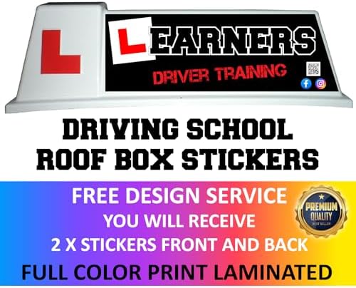 Driving Instructor Stickers, decal, roof box, Driving School : Amazon ...