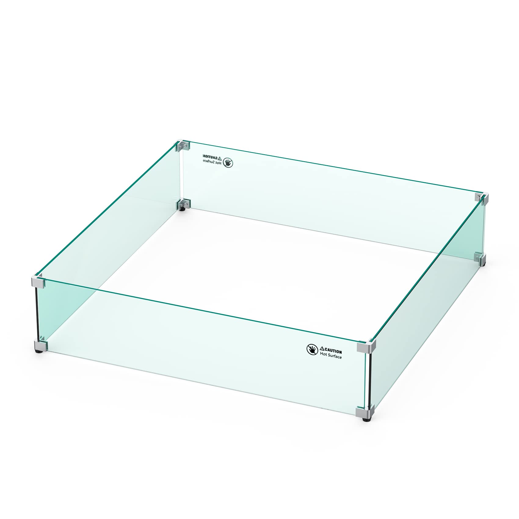 Snapklik.com : Fire Pit Glass Wind Guard Square, 30" X 30" X 6 ...