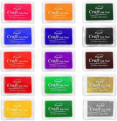 ZIOYA 15 Piece Ink Pad Set Ink Pad Fingerprint Washable Ink Pad ...