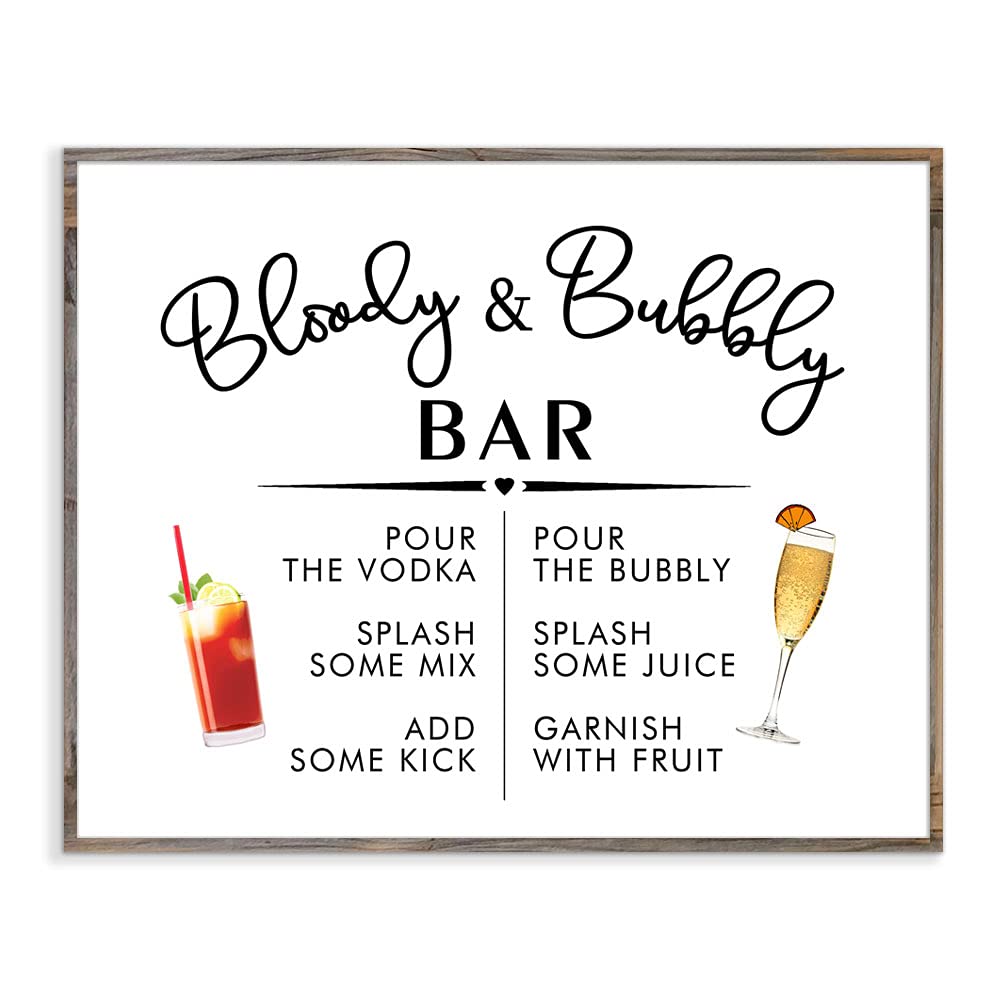 Amazon.com: Bloody and Bubbly Bar Sign Mimosa and Bloody Mary Bar ...