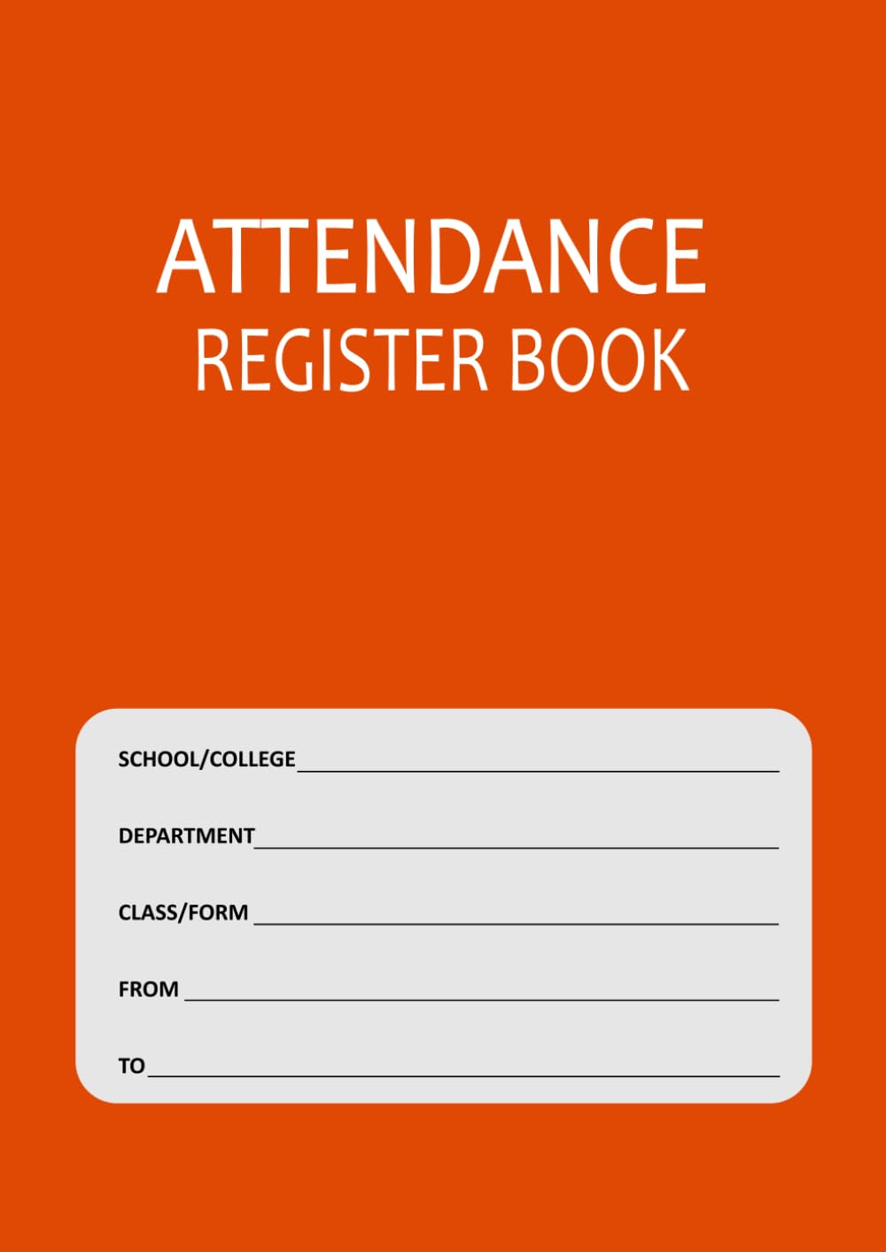 Attendance Register Book Attendance Tracker With Space For 50 Names ...