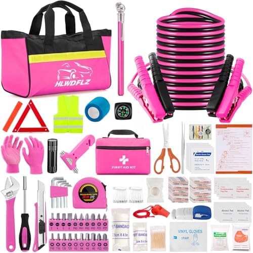 Amazon.com: HLWDFLZ Car Roadside Safety Kit - 129pcs Pink Winter ...