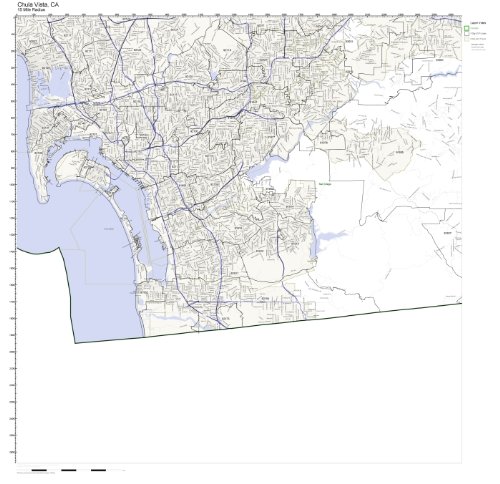 Amazon.com : Chula Vista, CA ZIP Code Map Laminated : Prints : Office ...