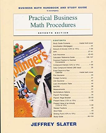 Practical Business Math Procedures: Jeffrey Slater: 9780072537444 ...