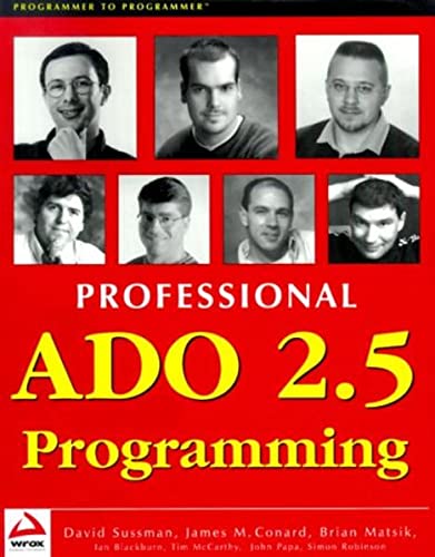 Professional Ado 25 Programming Wrox Professional Guide 9781861002754 Computer Science