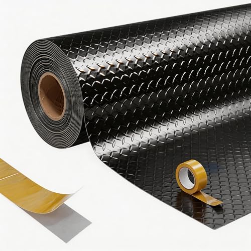 Amazon.com: Garvee 4x8 FT Garage Floor Mat,Thickened Diamond Plate PVC ...