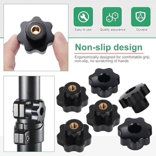 Snapklik.com : OCR 10Pcs 7 Star Through Hole Knob M8 Knurled Thread ...