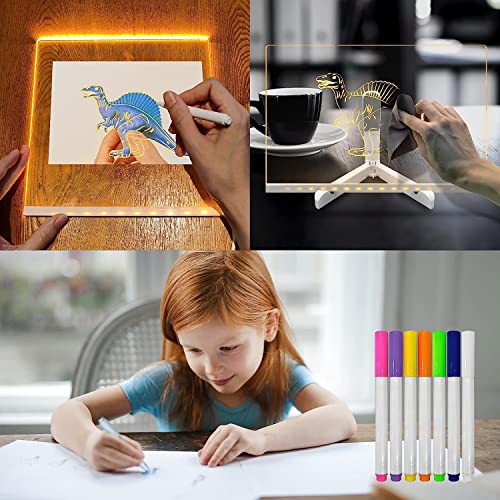 CPENSUS Diy 3D Acrylic Writing Pad With Pen Message Board Rewritable ...