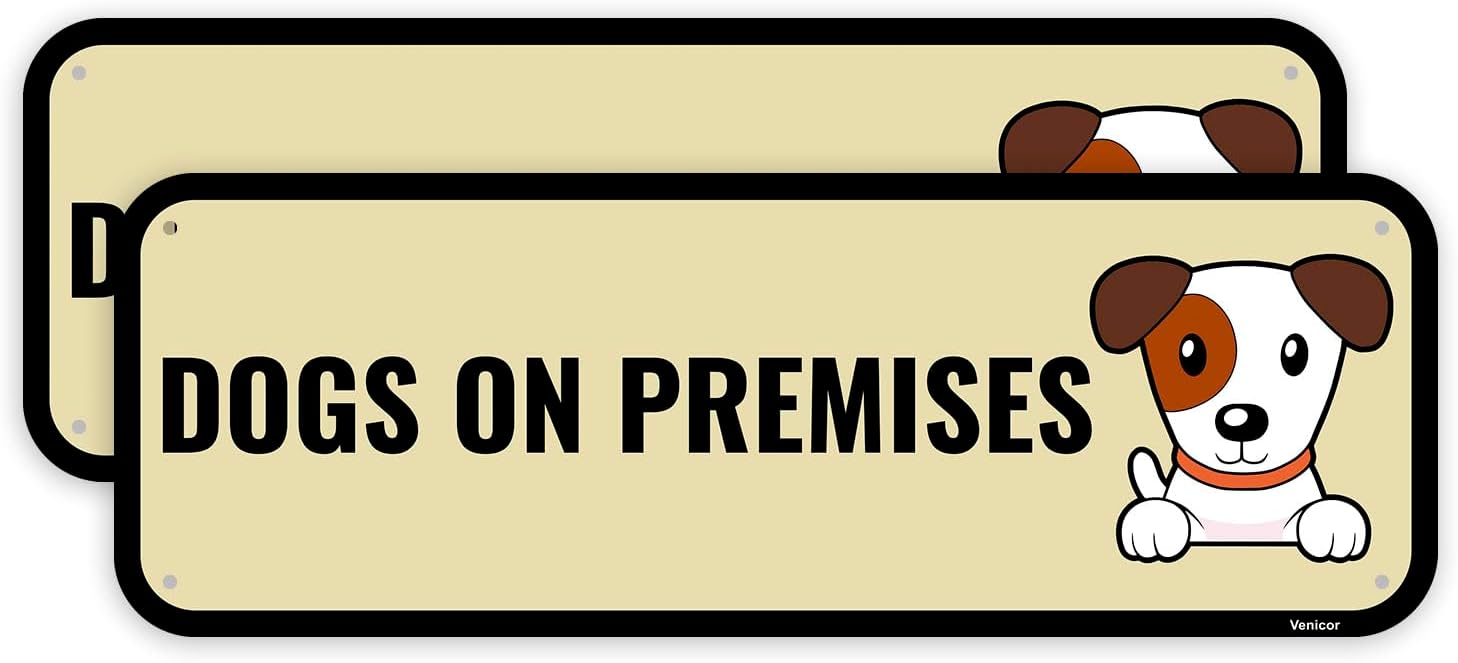 Amazon.com: GRAPHICS & MORE Dog On Premises Sign - Alert Warning - Set ...