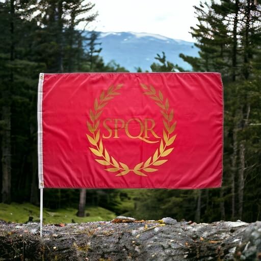 Flag of Roman Empire 150X90 cm for Stick – SPQR Flag – BigaMart