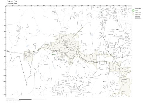 ZIP Code Wall Map of Dallas, GA ZIP Code Map Laminated: Amazon.com ...
