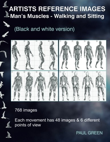 Artists Reference Images - Man's Muscles - Walking and Sitting: Black ...