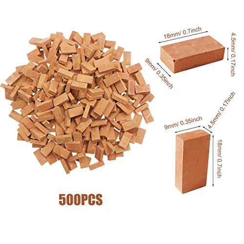 Woohome 500 PCS Mini Red Wall Bricks Model Brick Building Set 1:16 ...