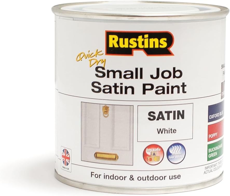 RUSTINS Small Job Satin Paint White 250ml : Amazon.co.uk: DIY & Tools