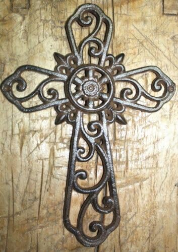 Amazon.com: Generic Cast Iron Victorian Style Ivy Scroll Wall Cross ...