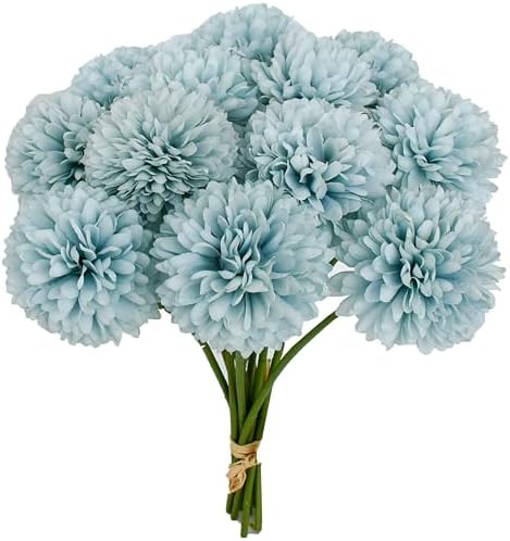 Amazon.com: Mandy's 12pcs Multicolor Fake Flowers Artificial Chrysanthemum Ball Silk Flowers ...