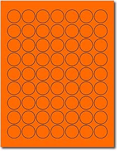 Amazon.com : Fluorescent Round Stickers - 1" Round Labels - 63 Per ...