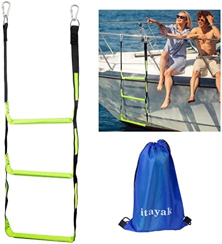 Itayak Boat Rope Ladder, 3 Step Boat Ladder, Foldable Assist Boarding ...