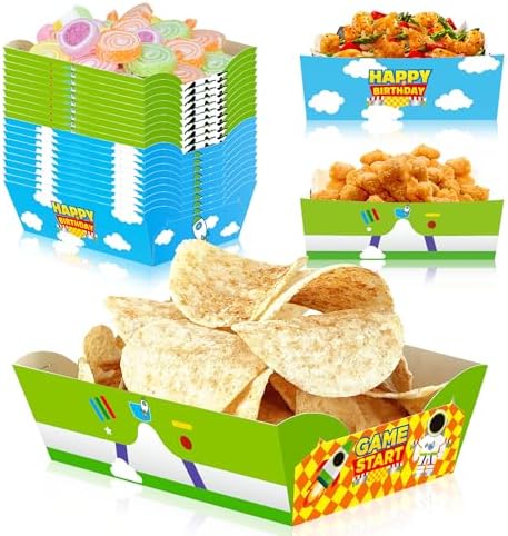 Amazon.com: Xustanina 24 Pcs Cartoon Story Paper Food Tray Disposable ...