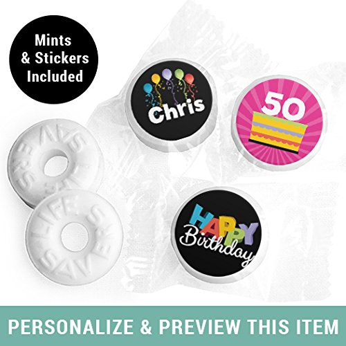 Amazon.com : Birthday Mints Personalized LifeSavers Mints - Bright Pink ...